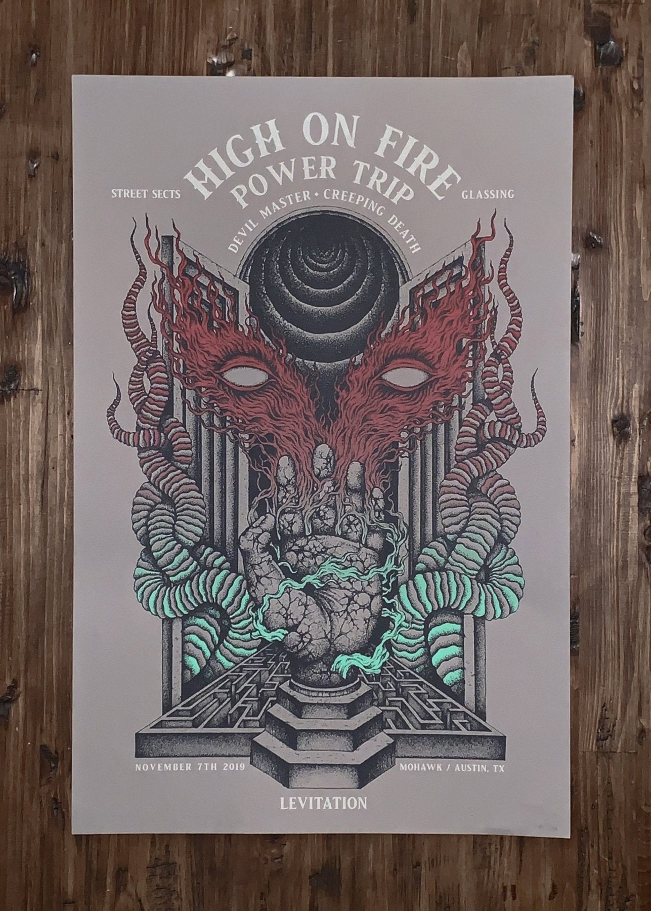 High On Fire + Power Trip Poster by Kuba Sokolski - ARCHIVE – LEVITATION