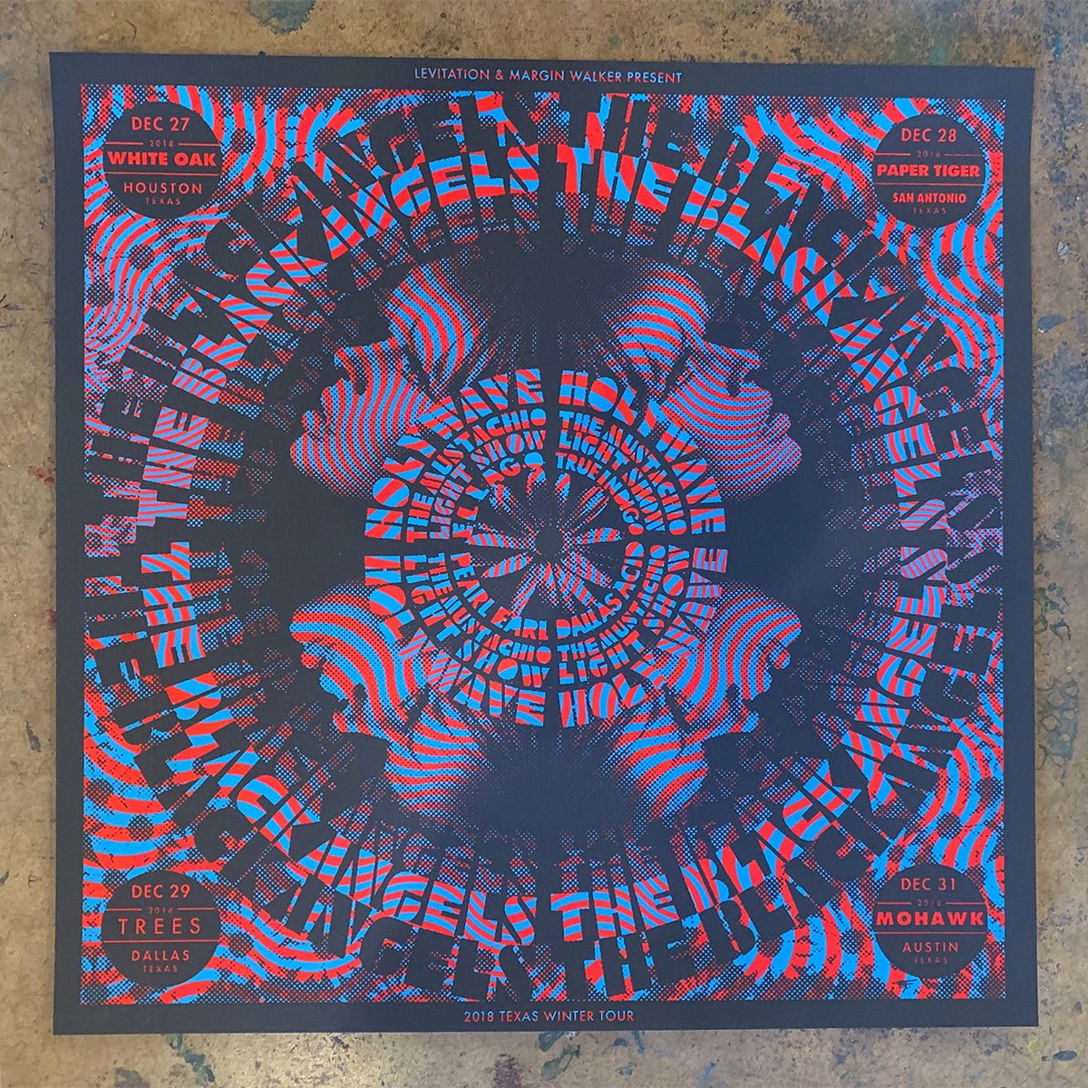 The Black Angels 2018 Tour Poster by Rob Fitzpatrick - ARCHIVE – LEVITATION